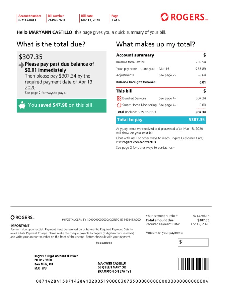 Rogers 2020 03 17 PDF | PDF | Payments | Cheque