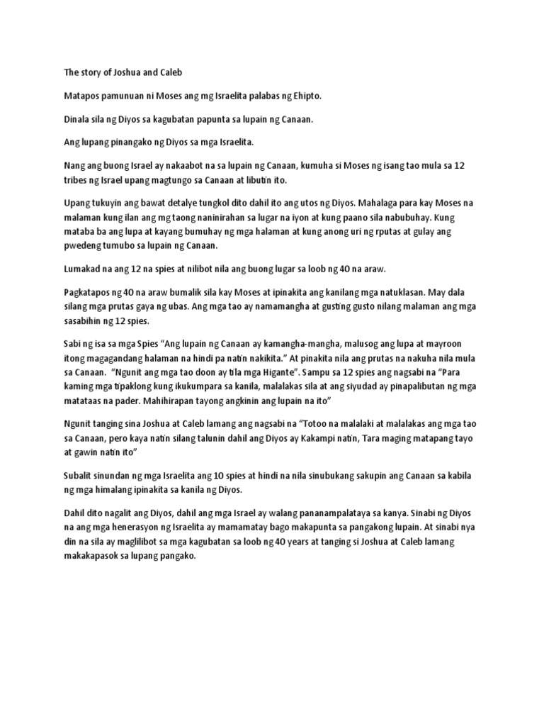 The Story of Joshua and Caleb | PDF