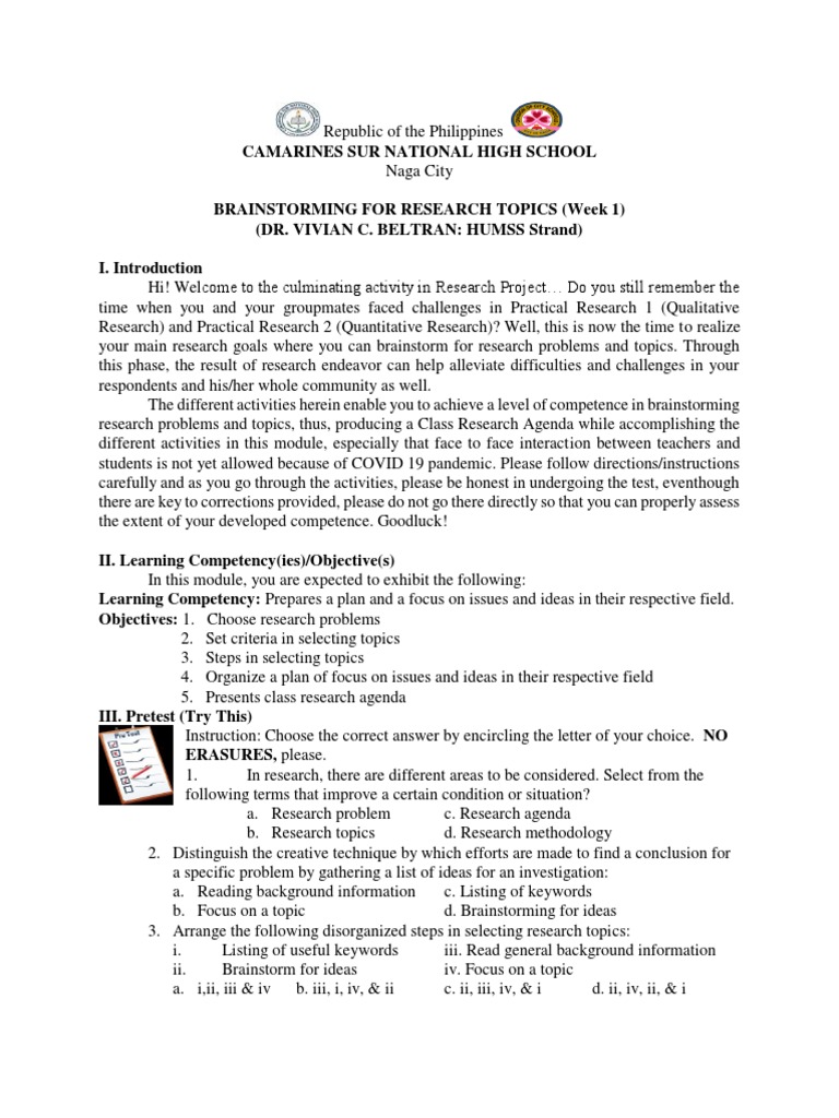 Module 1 Research Project PDF 2 | PDF | Brainstorming | Knowledge