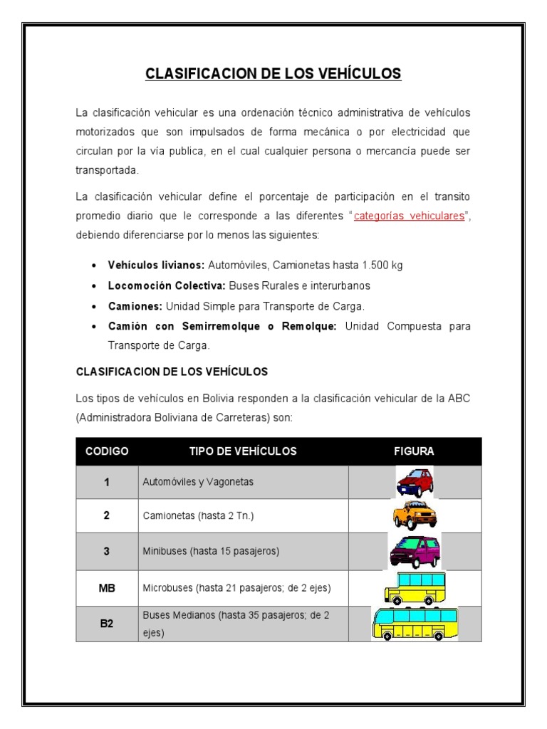 Clasificacion de Vehiculos | PDF | Camión | Eje
