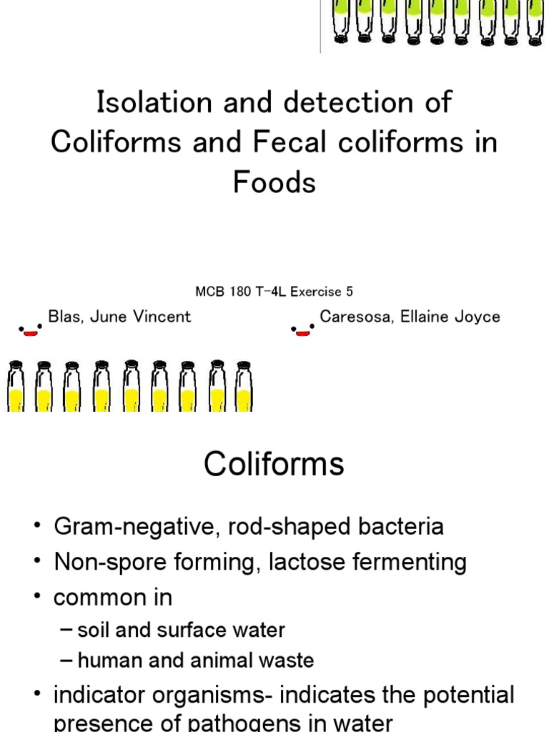Isolation and Detection of Coliforms and Fecal Coliforms in Foods | PDF ...