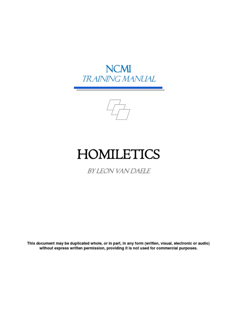Homiletics: Training Manual | PDF | Sermon | The Gospel