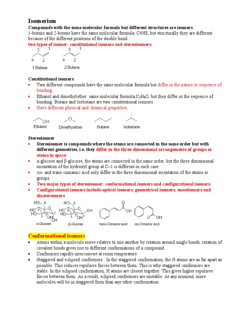 Isomerism: Compounds With The Same Molecular Formula But Different ...