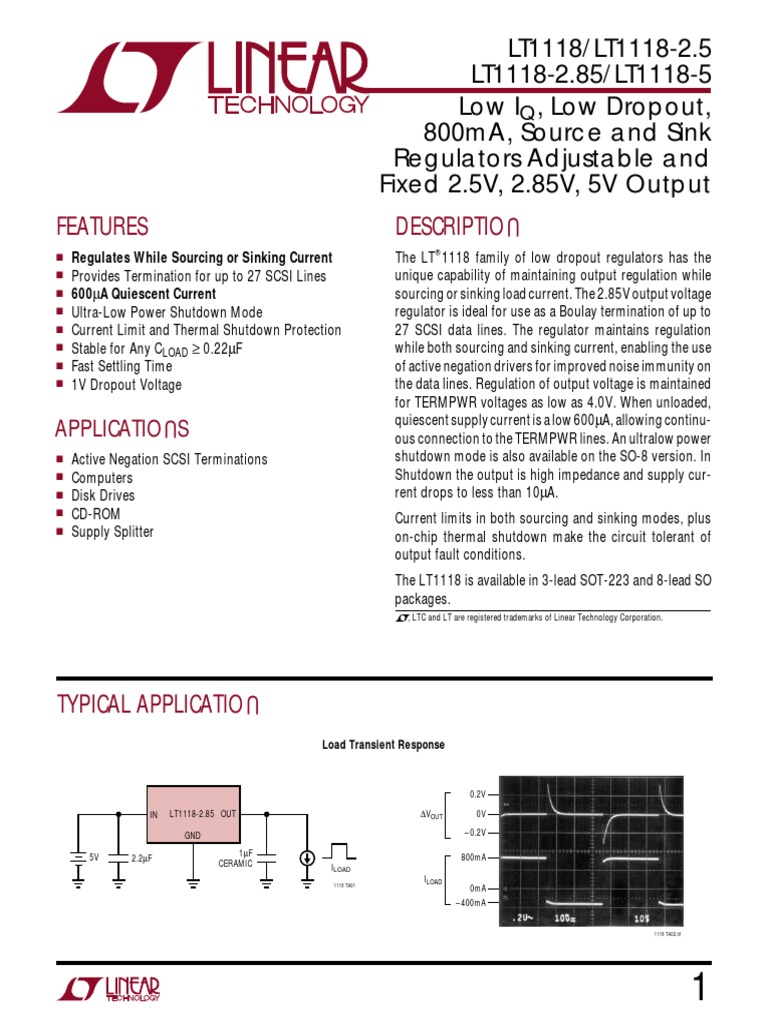 LT1118 | PDF | Capacitor | Electrical Engineering