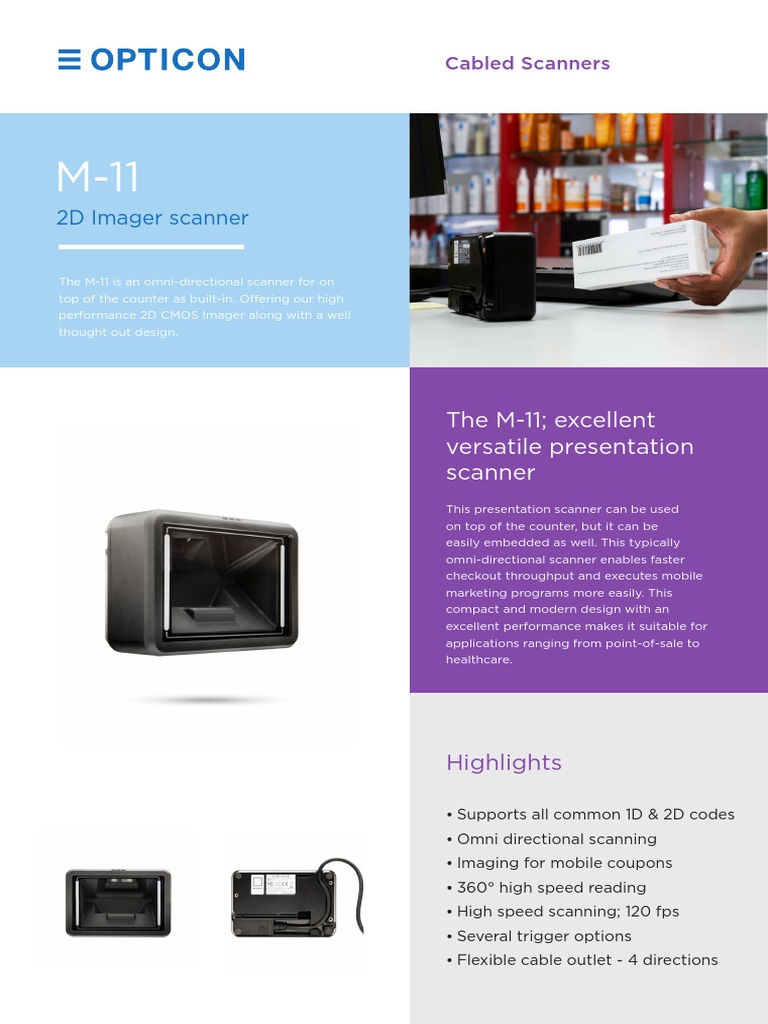 Opticon Leaflet M 11 1 | PDF | Universal Product Code | Image Scanner