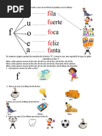 Actividades con la letra F para primer grado | PDF