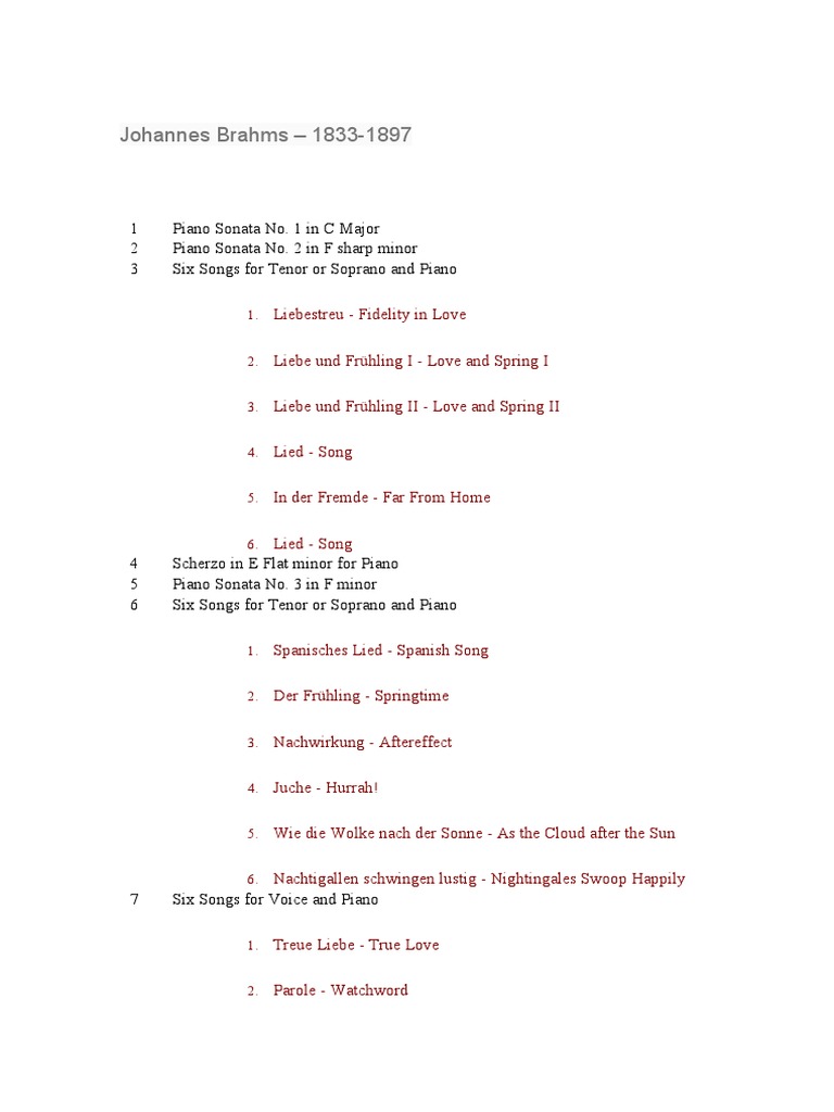 Johannes Brahms | PDF | Choir | Quartet