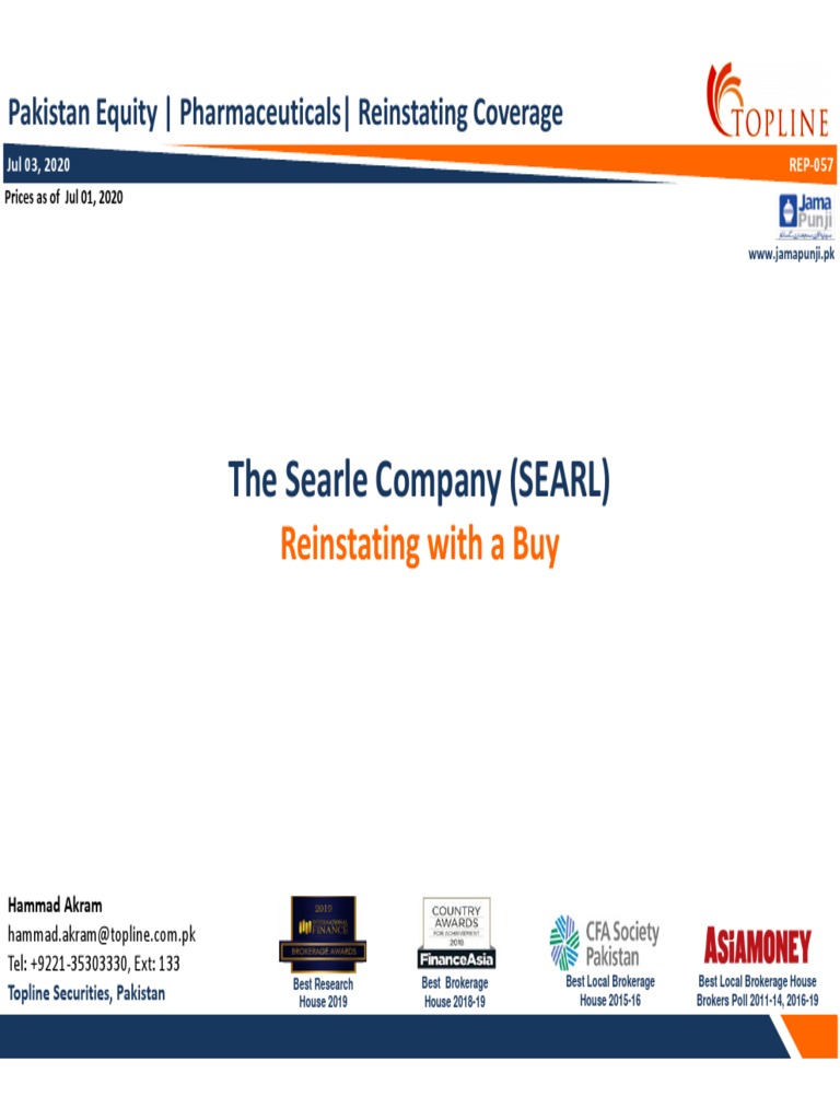 The Searle Company (SEARL) - Reinstating With A Buy | PDF ...