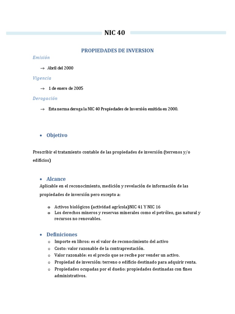 NIC 40 Resumen y Preguntas | PDF | normas internacionales de ...
