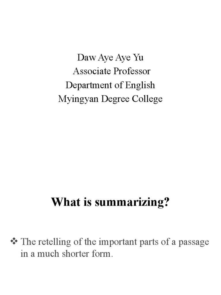 How to Summarize Texts Effectively | PDF