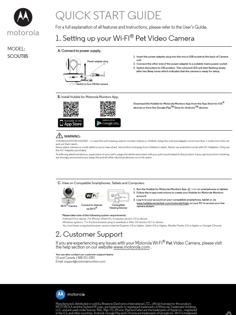 Quick Start Guide: 1. Setting Up Your Wi-Fi Pet Video Camera | PDF ...