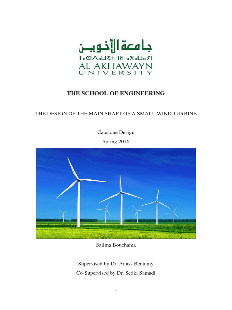 Designing the Main Shaft of a Small Wind Turbine | PDF | Wind Turbine ...