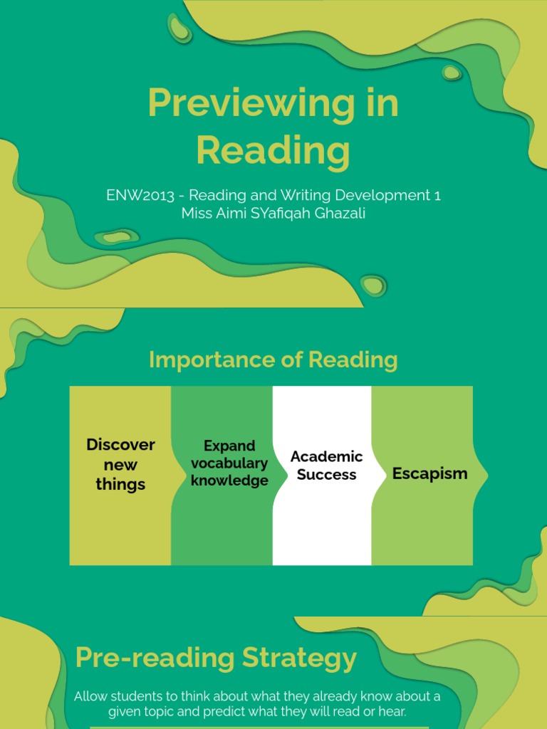 Previewing in Reading | PDF | Semiotics | Pedagogy