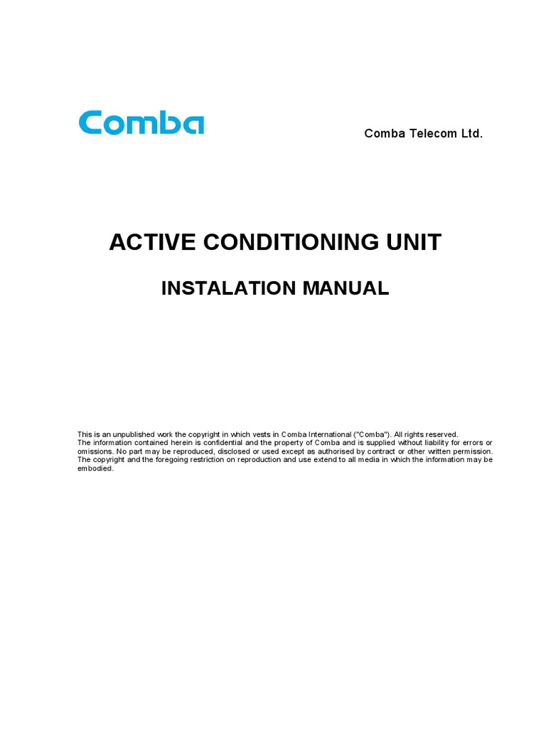 Comflex AM-ACU Installation Manual | PDF | Power Supply | Optical Fiber