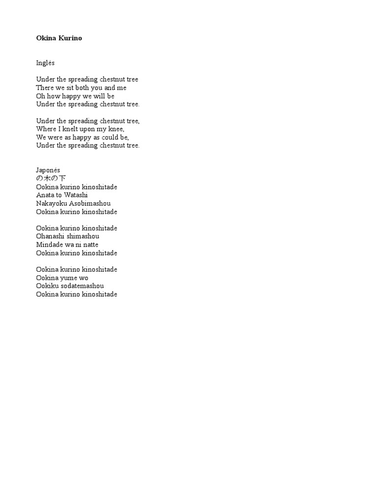 Under the Spreading Chestnut Tree: A Poem About Love and Dreams Beneath ...