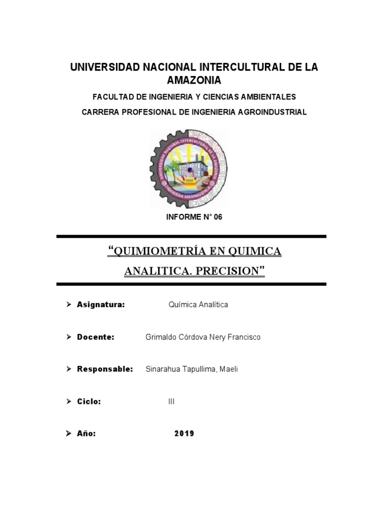 Quimiometría en Química Analítica | PDF | Exactitud y precisión ...