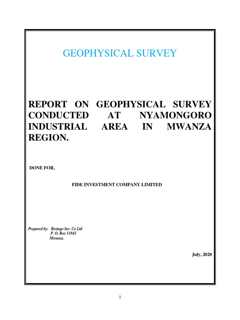 Nyamhon'goro - Maji Geophysical Survey Report | PDF | Geophysics | Porosity