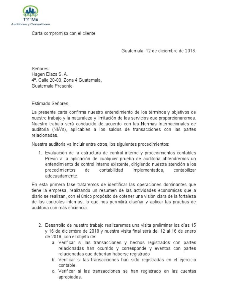 Carta Compromiso UMG CORREJIDO | PDF | Auditoría | Contralor