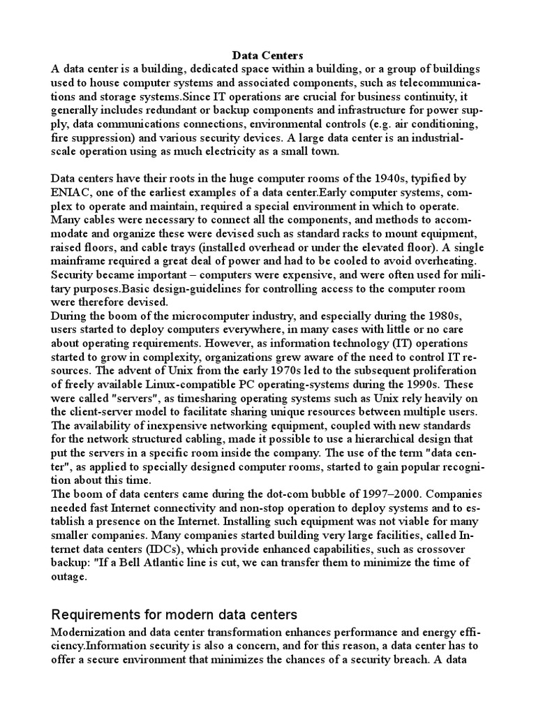 Data Centers | PDF | Data Center | Platform As A Service
