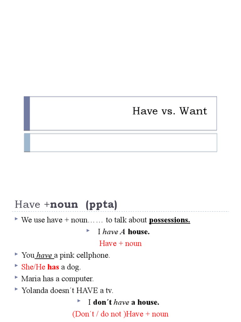 Have Vs Want | PDF | Morphology | Semiotics