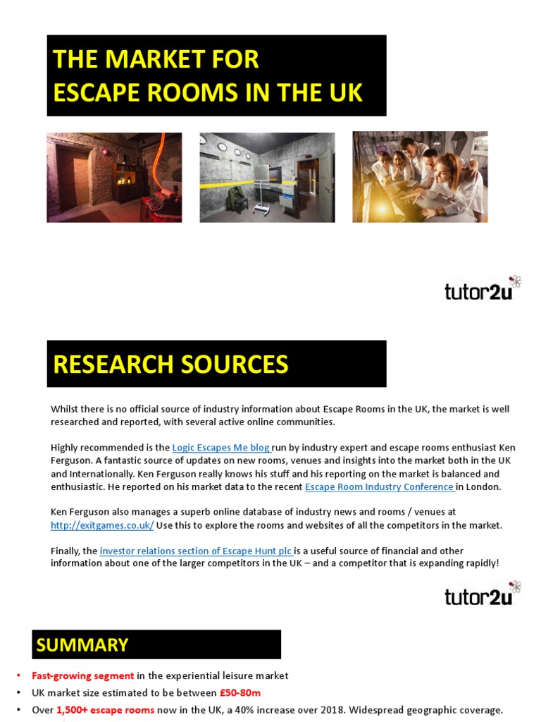 UK Escape Room Market Overview 2023 | PDF | Search Engine Optimization ...
