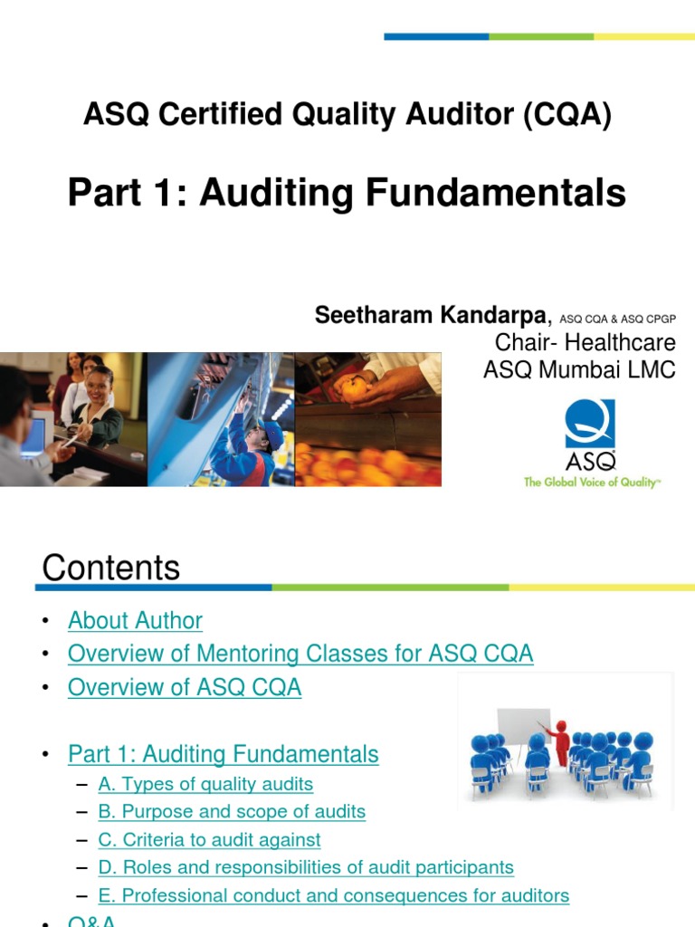 ASQ Certified Quality Auditor (CQA) | PDF | Auditor's Report | Audit