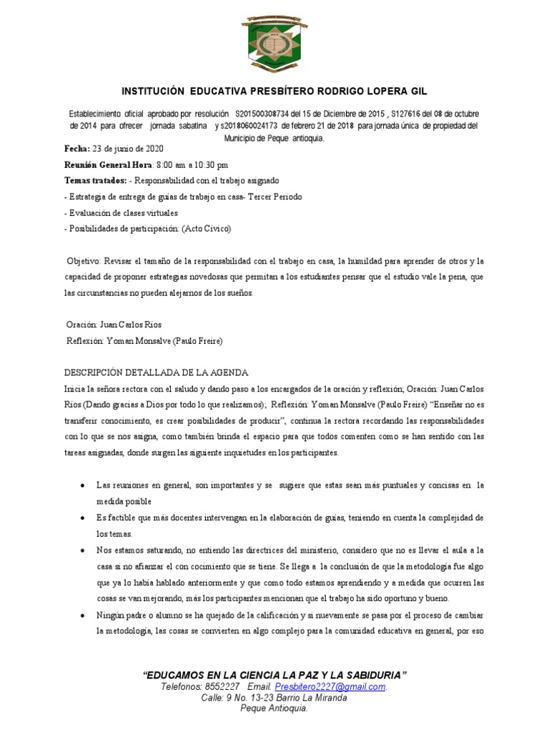 Ejemplo de Relatoria | PDF | Aprendizaje | Enseñando y aprendiendo