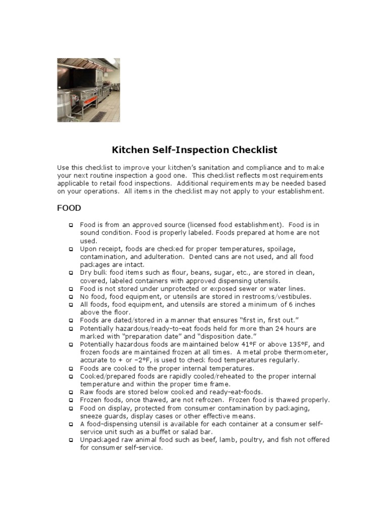 Inspection Checklistrevised | PDF | Dishwasher | Foods