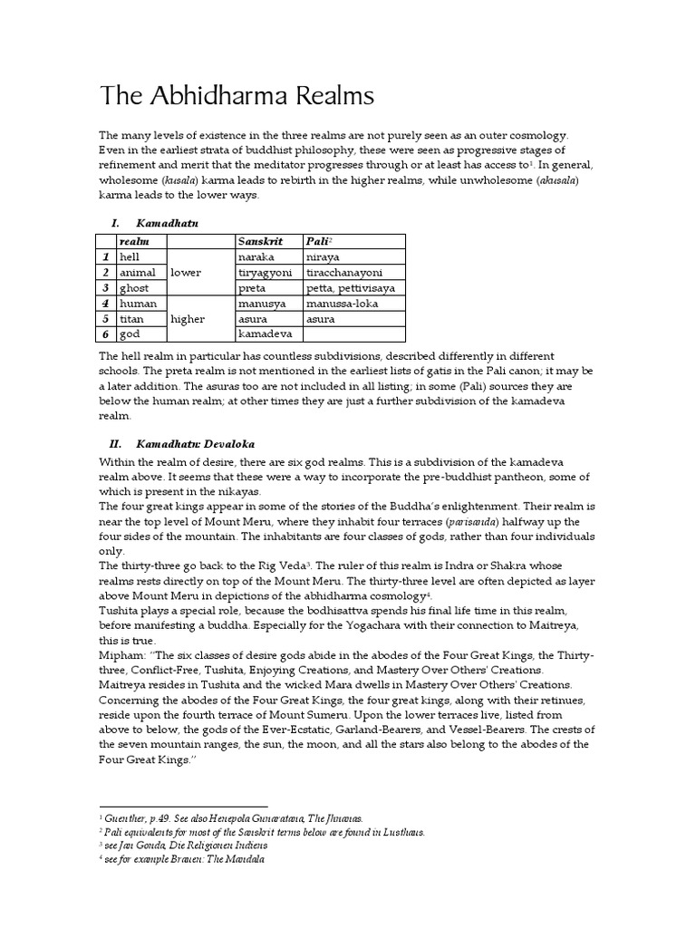 The Levels of Existence in Buddhist Cosmology | PDF | Indian Religions ...