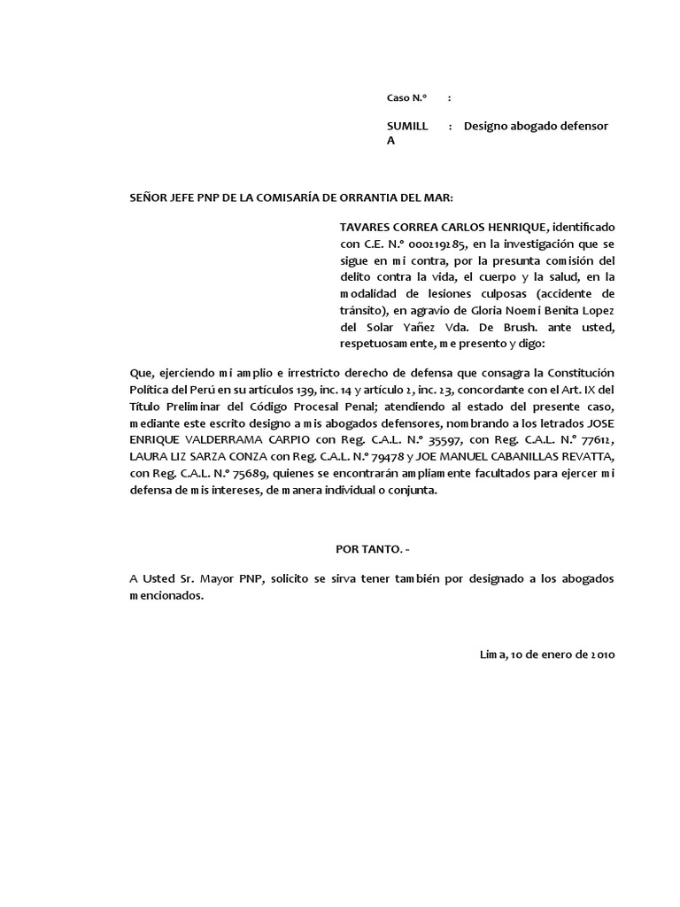 Designo Abogado Defensor | PDF