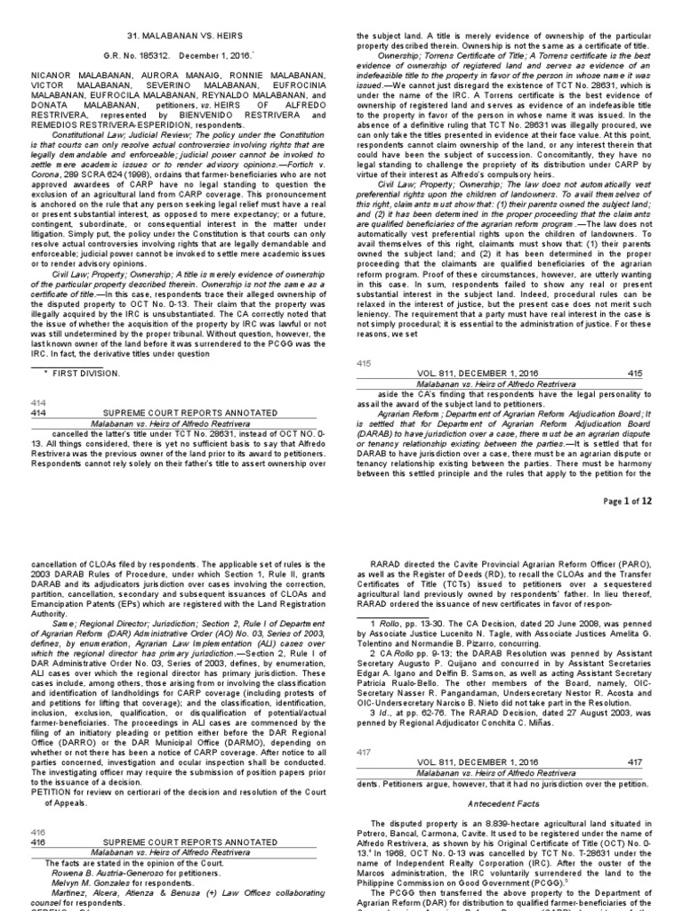 Malabanan vs. Heirs | PDF | Lawsuit | Appeal