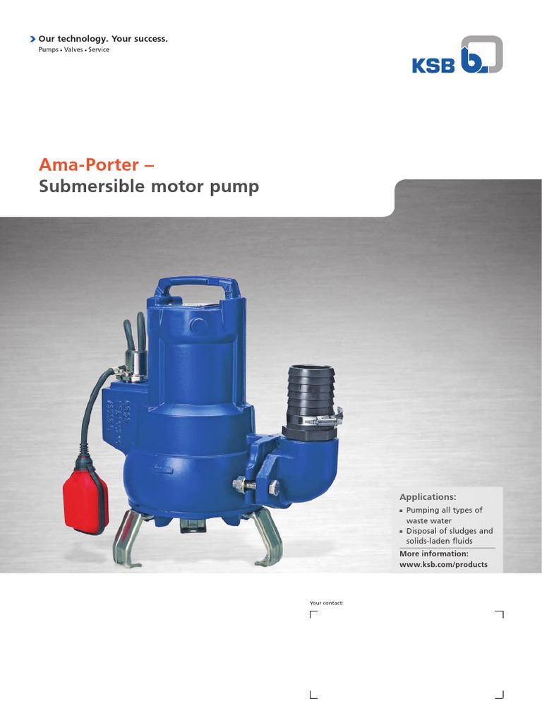 Ama-Porter - : Submersible Motor Pump | PDF | Pump | Chemical Engineering