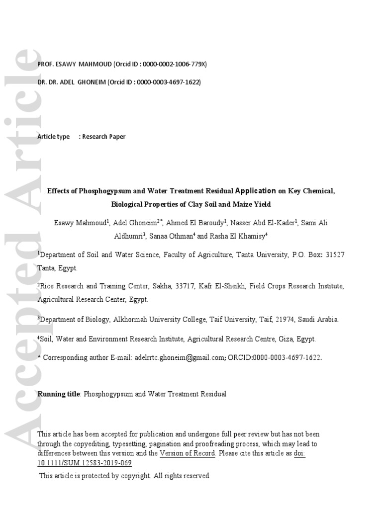 PROF. ESAWY MAHMOUD (Orcid ID: 0000-0002-1006-779X) DR. DR. ADEL ...