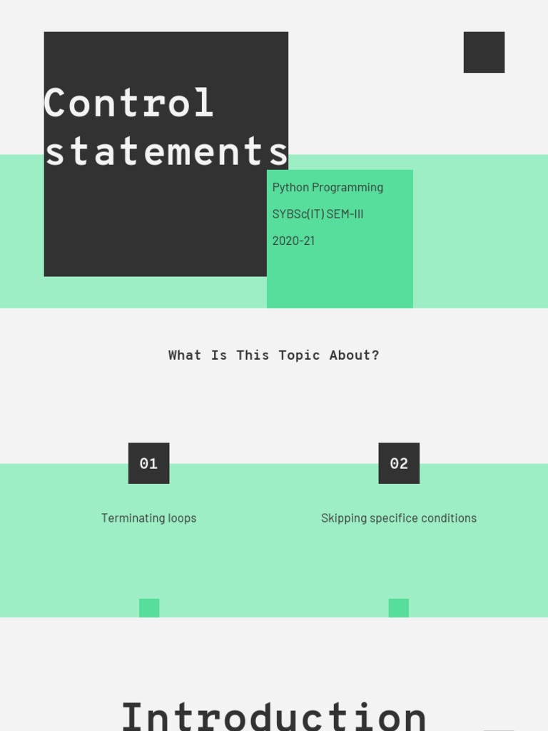 Control Statements: Python Programming Sybsc (It) Sem-Iii 2020-21 | PDF ...