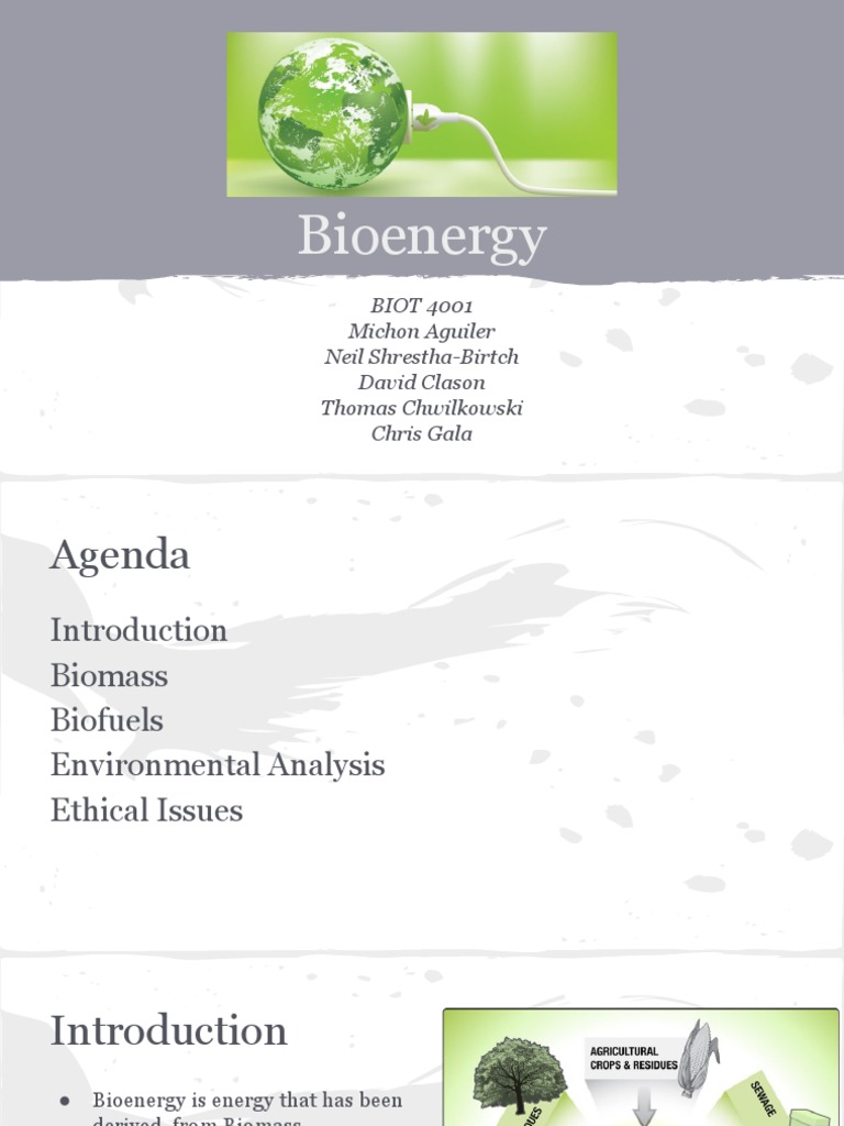 Bioenergy Introduction Presentation | PDF | Algae Fuel | Biodiesel