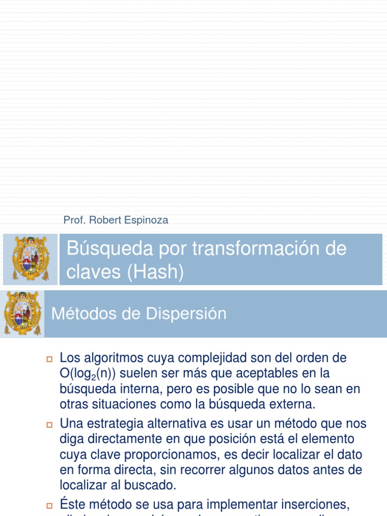 Sesión 06 - Hashing | PDF | Matemáticas discretas | Programación de computadoras