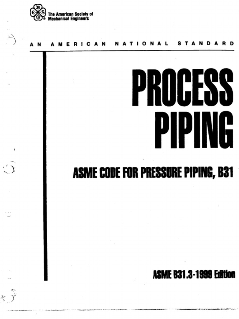 ASME B31.3 - Process Piping - 1999 Edition PDF | PDF