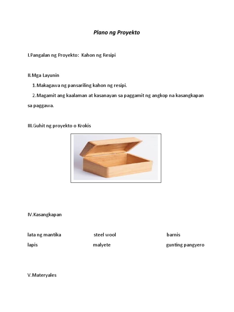 Plano NG Proyekto | PDF