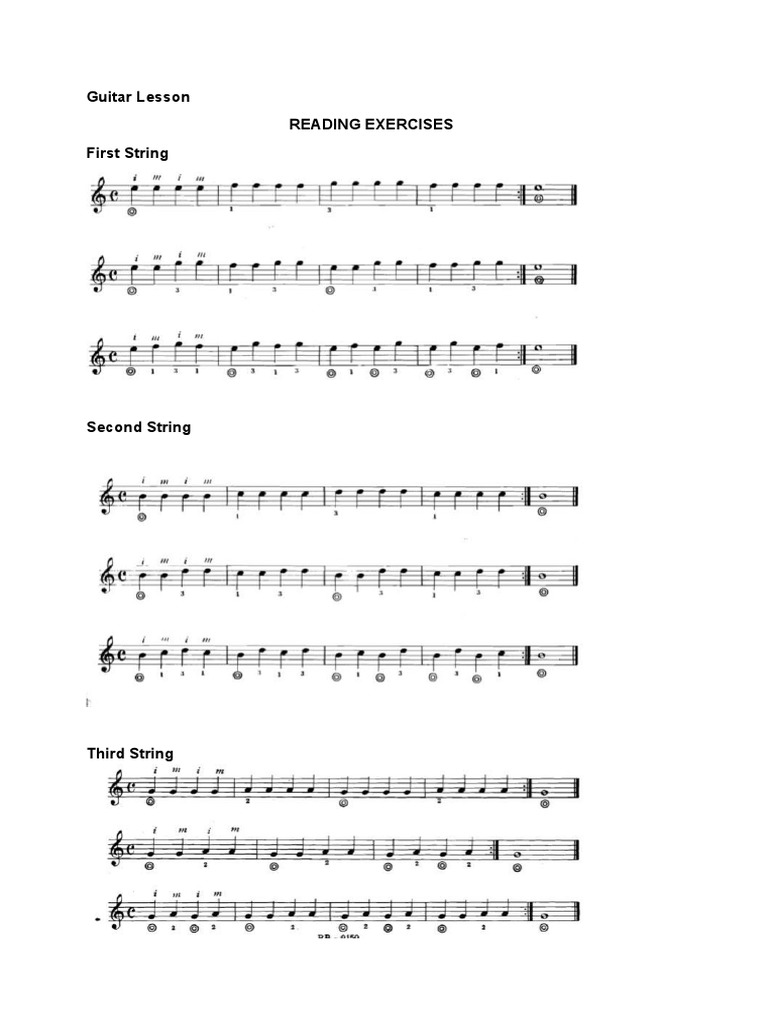 Reading Exercises 1-2-3 Strings | PDF