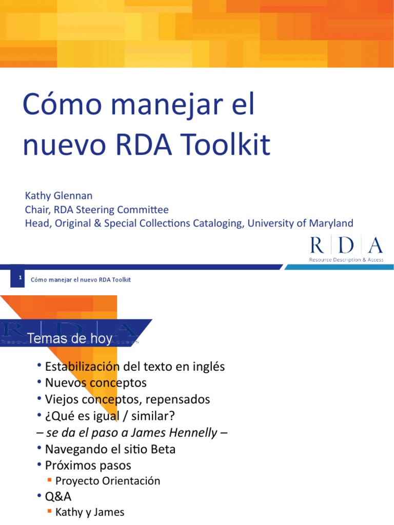 Como Manejar El Nuevo RDA Toolkit | PDF | Traducciones | Archivo de computadora