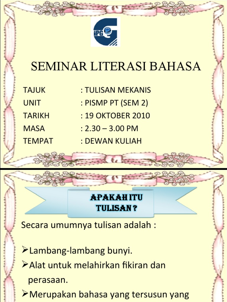 Literasi Bahasa (Tulisan Mekanis) | PDF