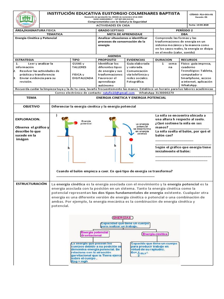 Energía Cinética y Potencial en Física | PDF | Energía cinética ...