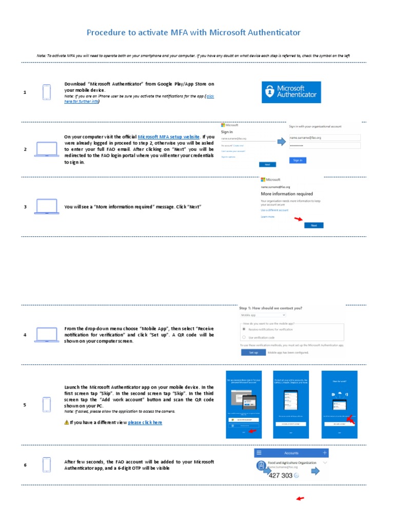 MFA Activation With Microsoft Authenticator | PDF | Qr Code | Mobile App