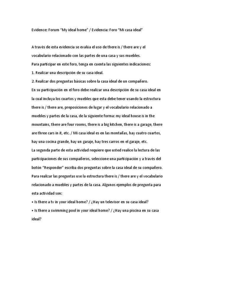 Describiendo mi casa ideal | PDF | Crecimiento personal y profesional ...