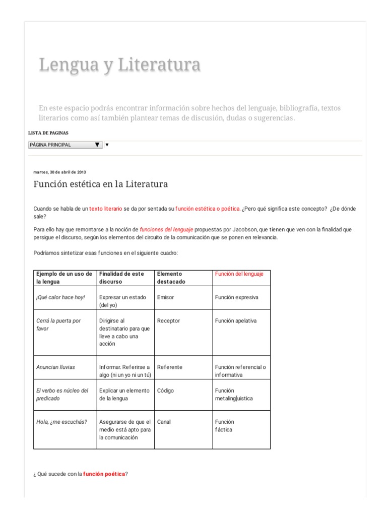 Función Estética en la Literatura | PDF | Comunicación | Semiótica