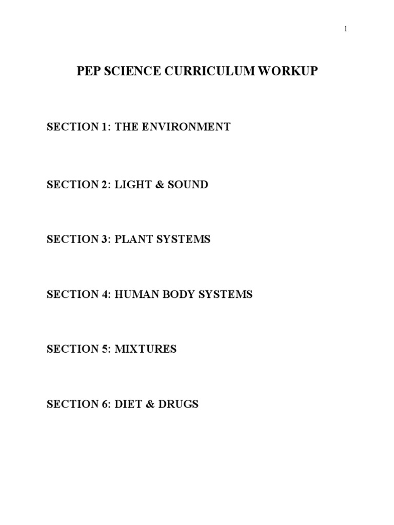 PEP Science Curriculum Guide | PDF | Environmental Degradation | Sound