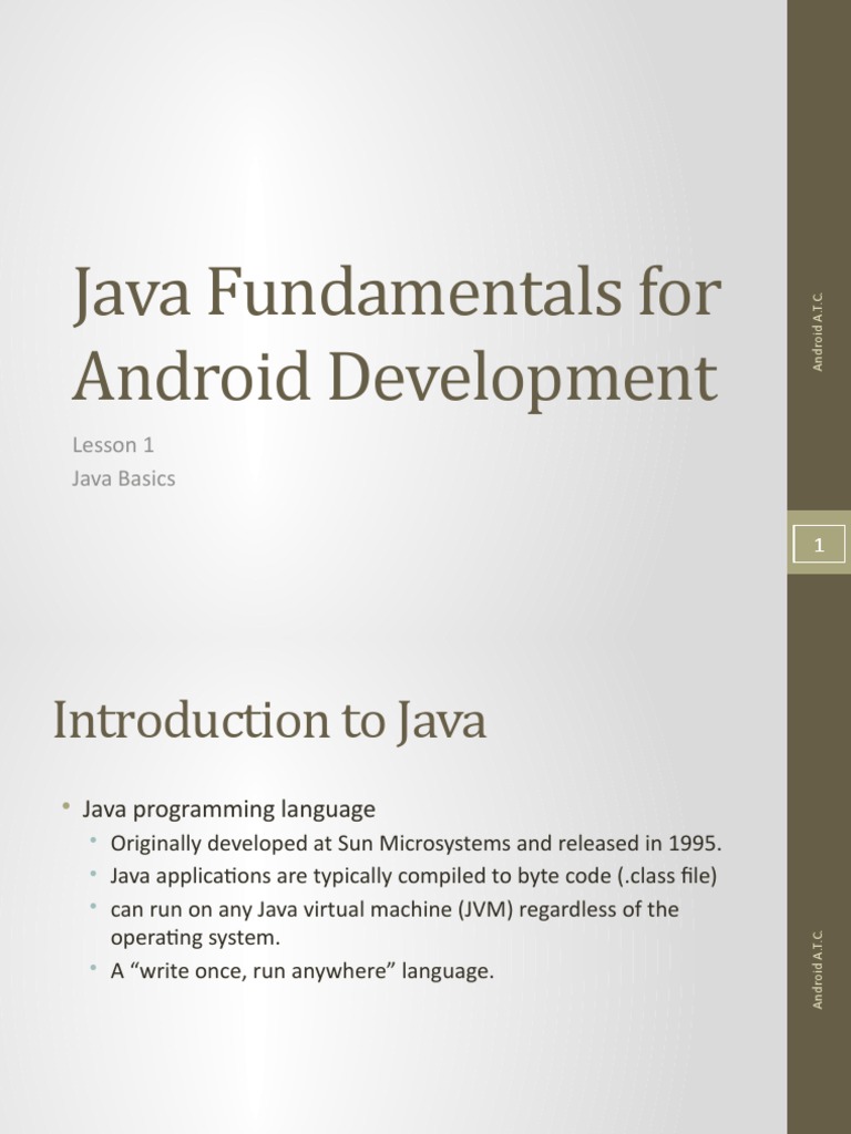 Java Fundamentals For Android Development | PDF