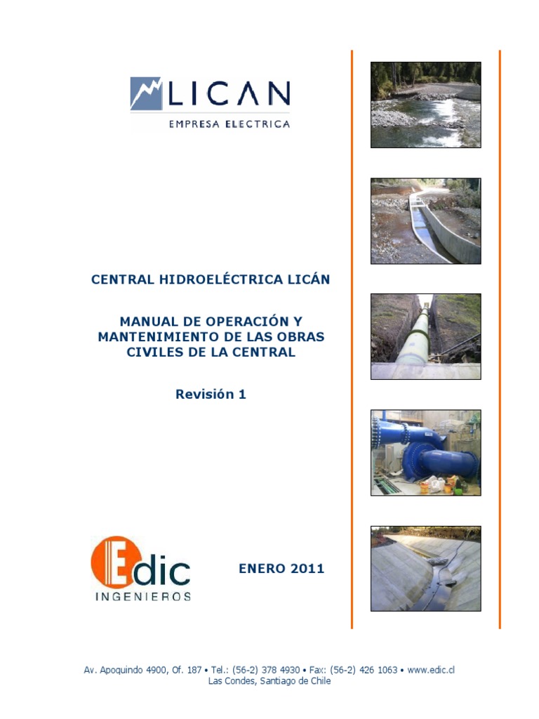 Manual de Operación y Mantenimiento de Las Obras Civiles CH Licán ...
