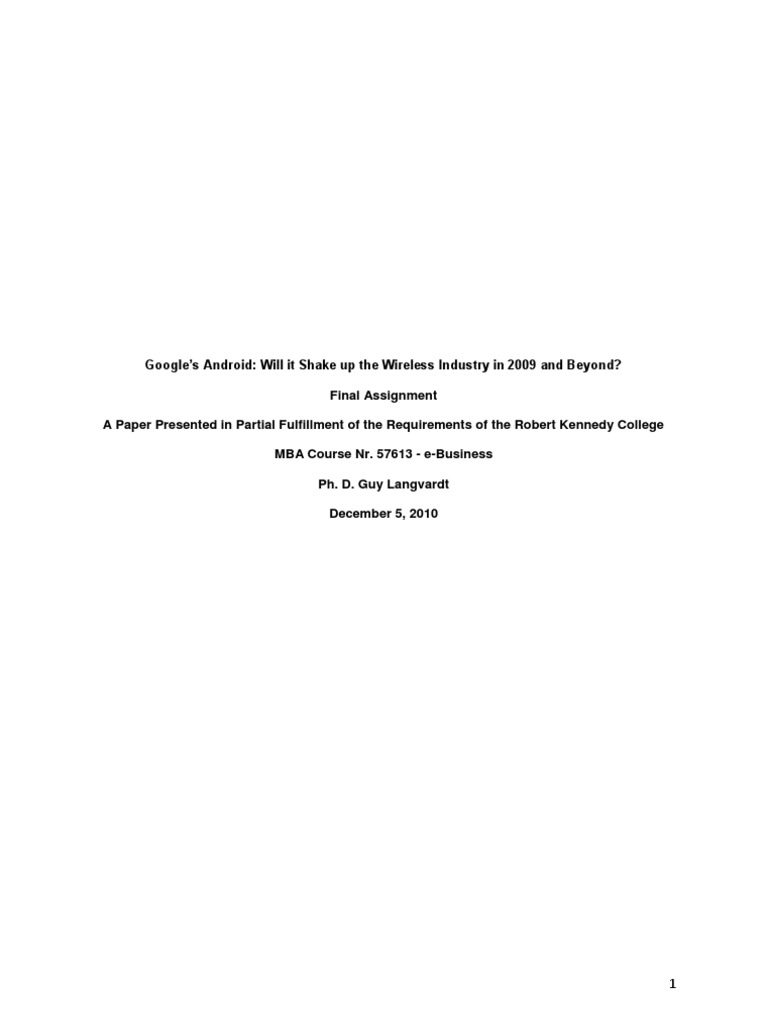 Google Android | PDF | Android (Operating System) | I Phone