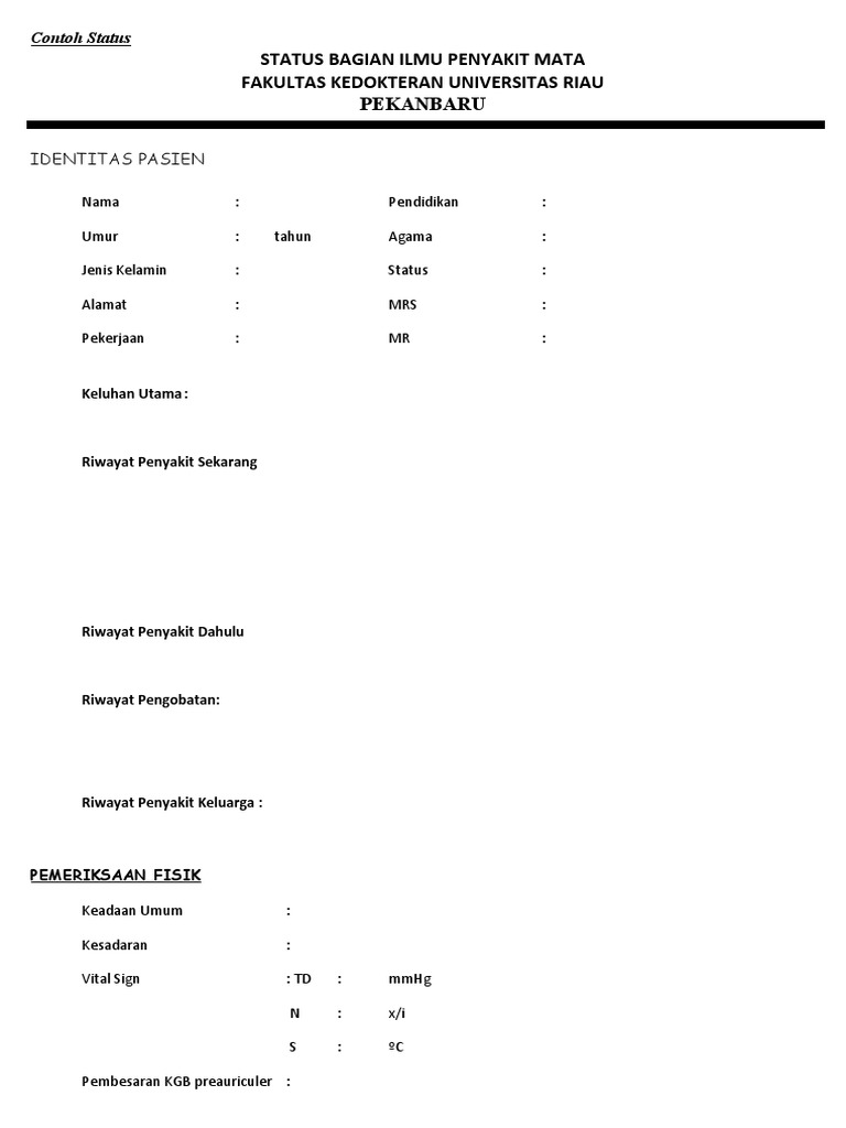 Contoh Status U KOAS MATA | PDF